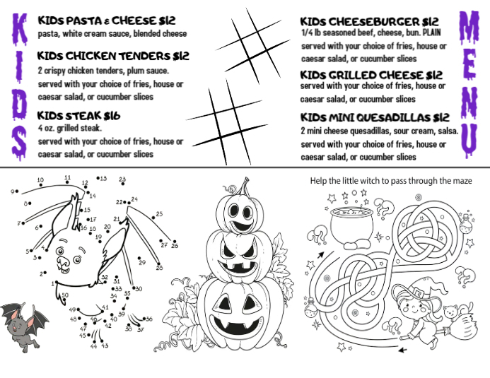 Copy of Kids Menu - Halloween (1) | PosterMyWall