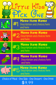 Creative Kids Menu Design Template | PosterMyWall