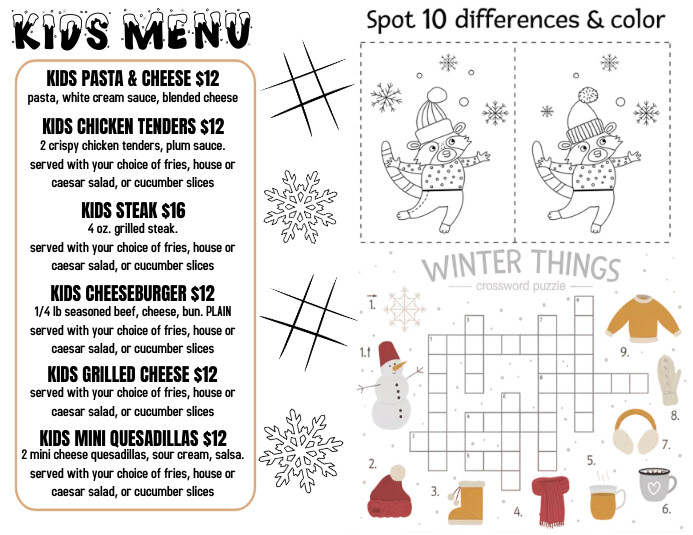 Kids Menu - Winter (2) Template | PosterMyWall