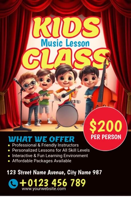 Kids Music Lesson Template | PosterMyWall