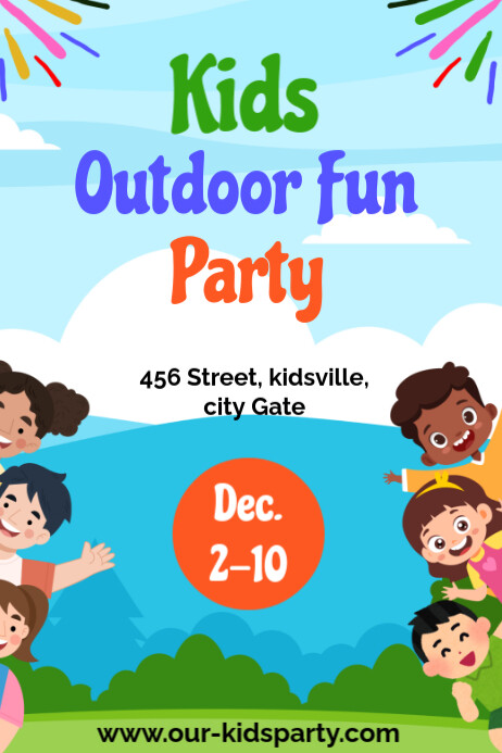 Plantilla de Kids Outdoor Party Banner Template | PosterMyWall