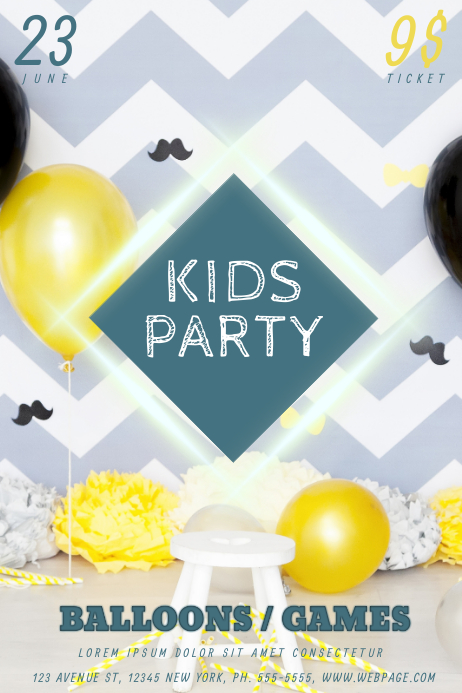 Kids Party Poster Template | PosterMyWall