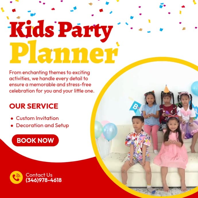 Kids Party Planner Template | PosterMyWall