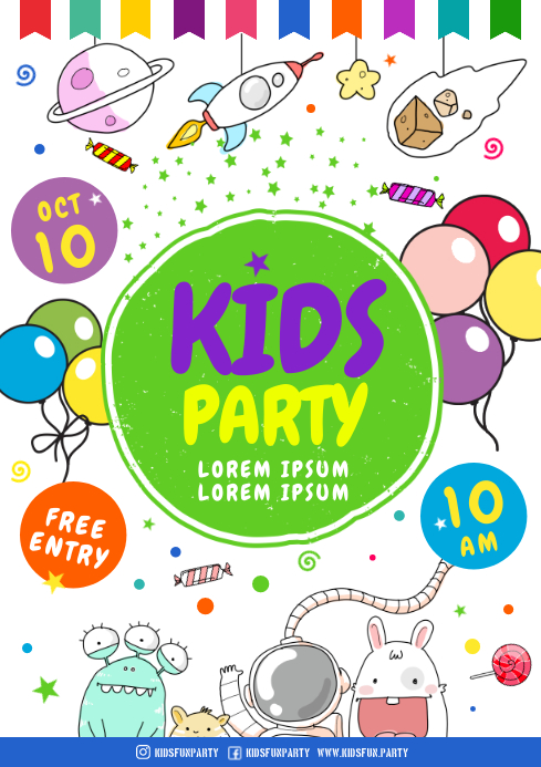 KIDS PARTY POSTER Template | PosterMyWall