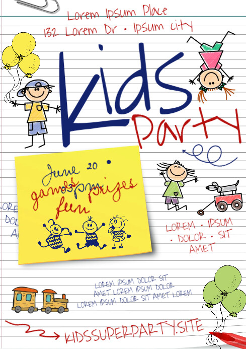 KIDS PARTY POSTER Template | PosterMyWall