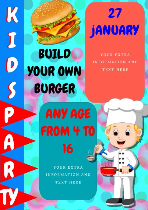 KIDS PARTY TEMPLATE | PosterMyWall
