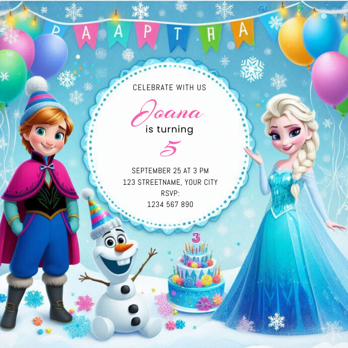 Kids princess birthday Template | PosterMyWall