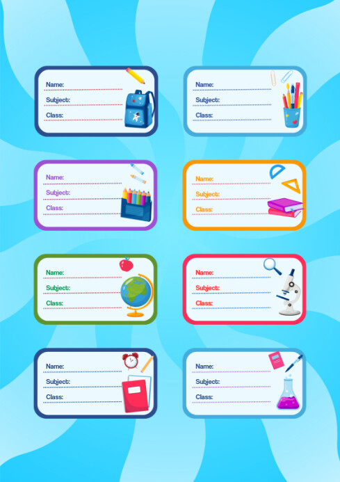 Modèle Kids School Name Tags | PosterMyWall