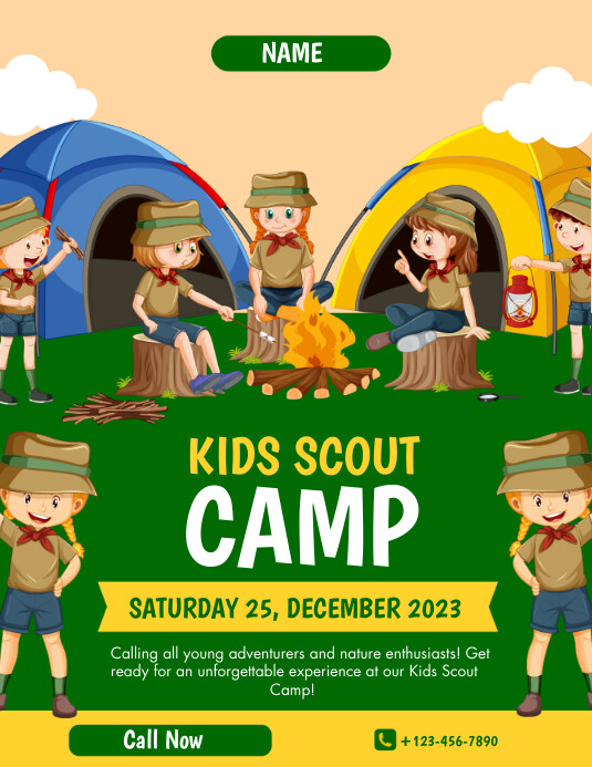 KIDS SCOUT CAMP FLYERS Modelo | PosterMyWall
