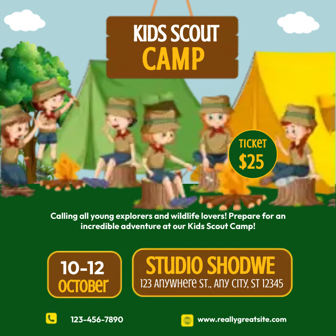 Kids Scout Summer Camp Flyer Template | PosterMyWall