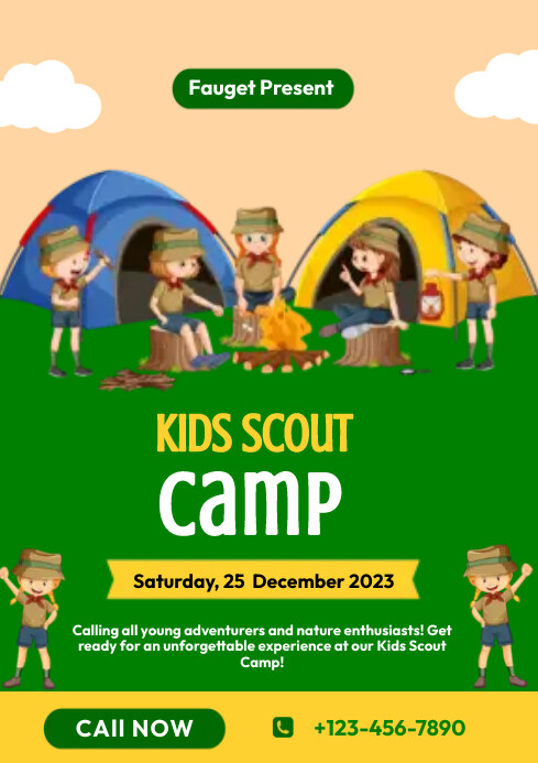Copy of Kids Scout Summer Camp Flyer Template | PosterMyWall