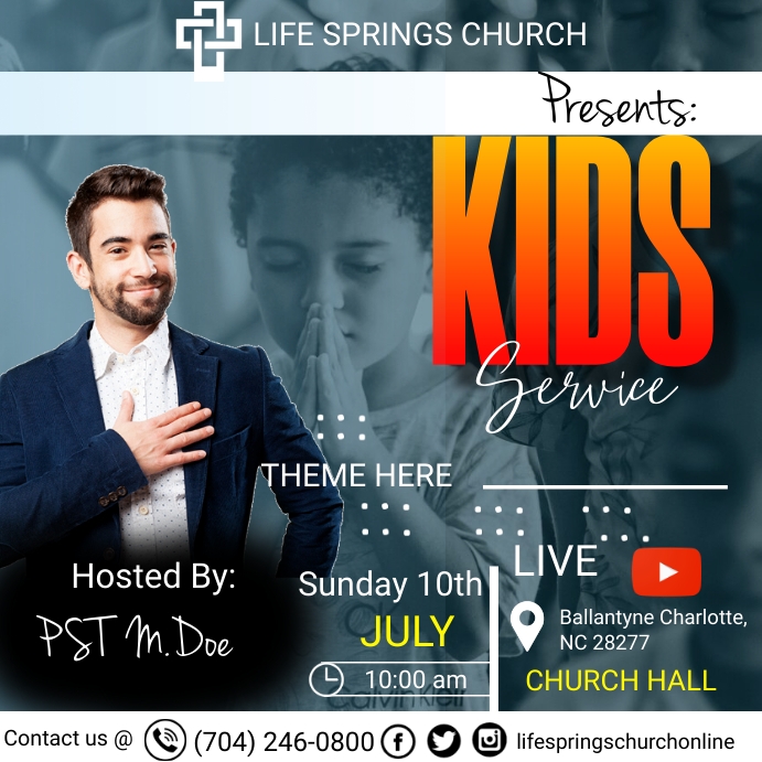 KIDS SERVICE Template | PosterMyWall