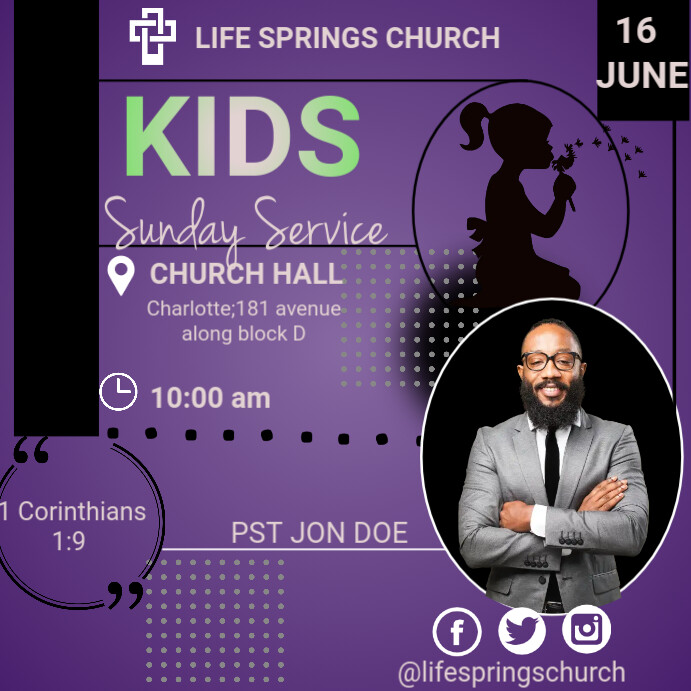 KIDS SERVICE Template | PosterMyWall
