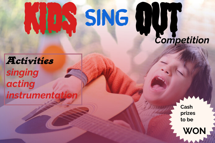Copy of KIDS SINGING COMPETION FLYER ,POSTER | PosterMyWall