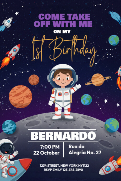 Kids Space Birthday Card Template | PosterMyWall
