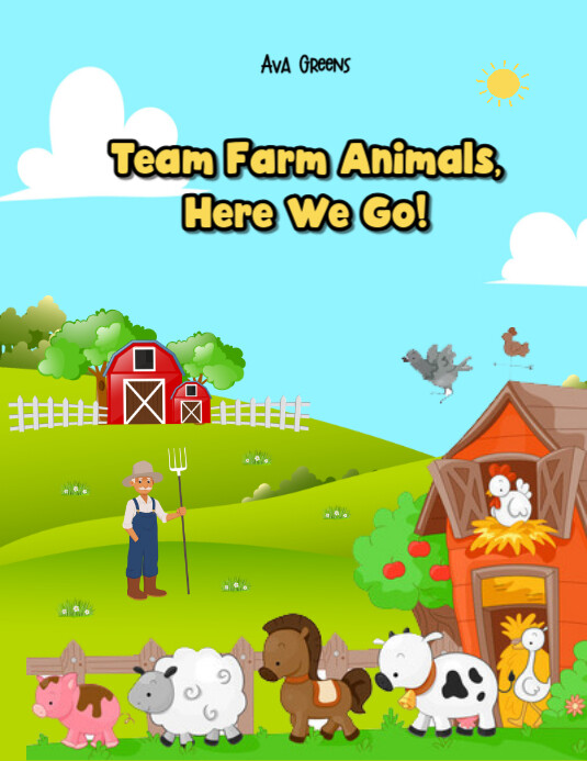 Copy of kids story book cover farm animals theme | PosterMyWall