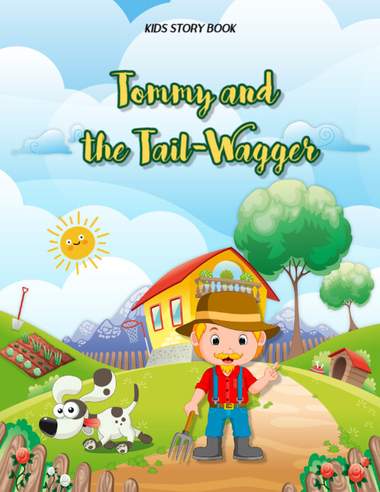 kids story book cover page farm boy theme flyer เทมเพลต | PosterMyWall