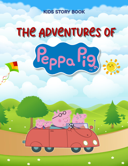 Plantilla de kids story book cover peppa pig theme | PosterMyWall