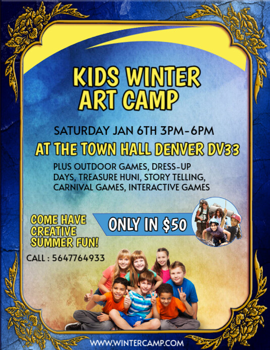 Kids Summer Art Camp Flyer Template | PosterMyWall