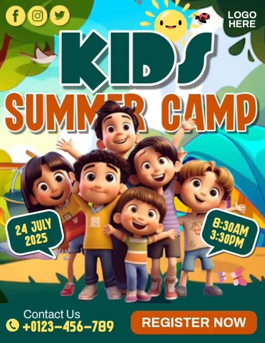 Kids Summer Camp Ads Templat | PosterMyWall