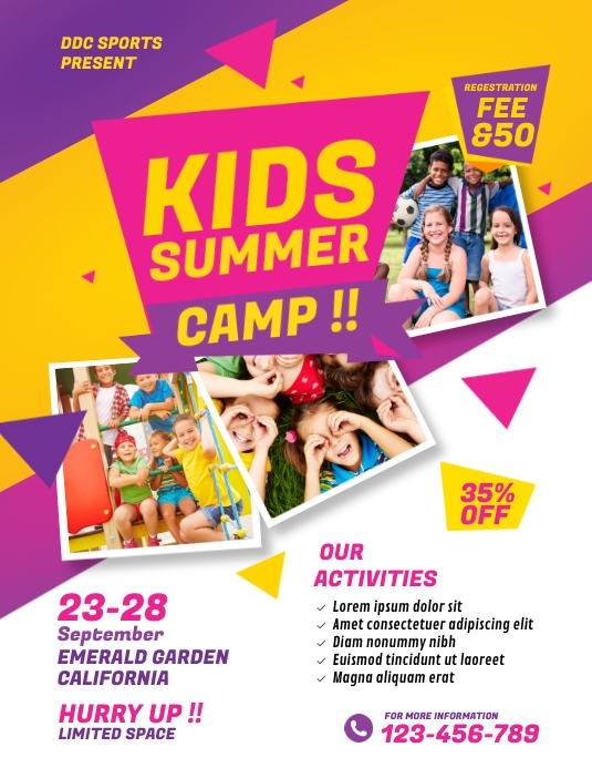 Kids Summer Camp advert Template | PosterMyWall