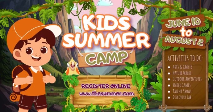 Kids Summer Camp Banner Ads Template | PosterMyWall