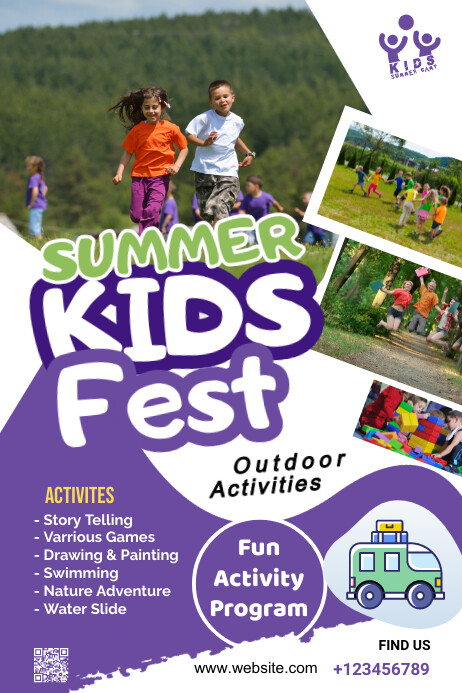 Modèle Kids Summer Camp Banner | PosterMyWall