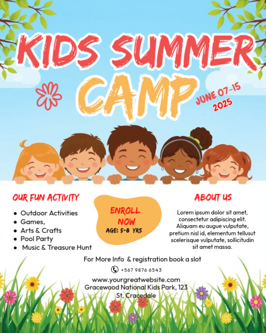 Kids Summer Camp Templat | PosterMyWall