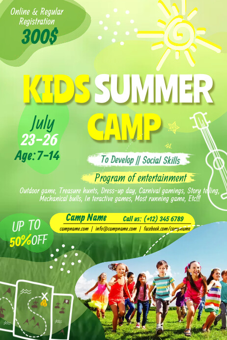 Kids Summer Camp Template | PosterMyWall