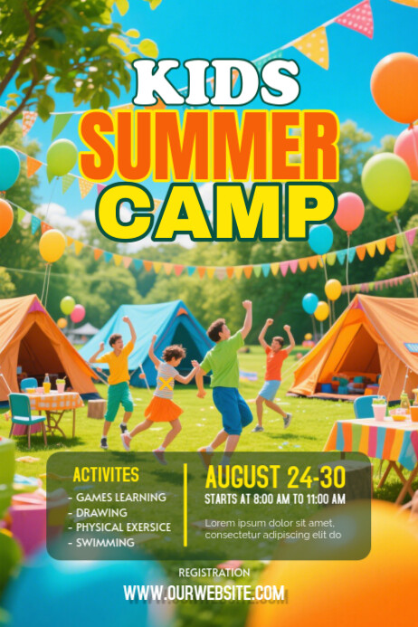 Copy of Kids summer camp event poster | PosterMyWall