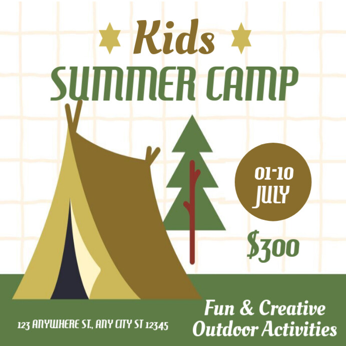 Kids Summer Camp Facebook Post Template | PosterMyWall