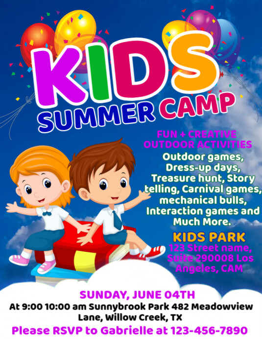 Kids Summer Camp Flyer Template | PosterMyWall