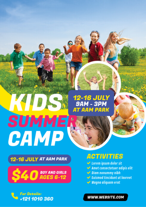Kids summer camp flyer Template | PosterMyWall