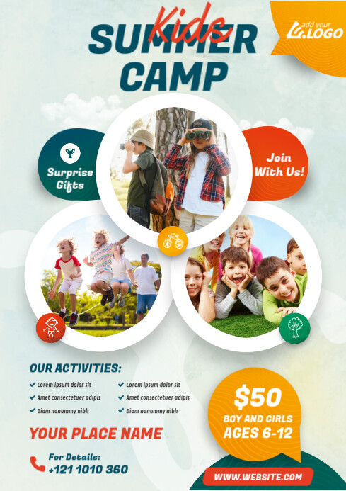 Modèle Kids Summer Camp Flyer | PosterMyWall