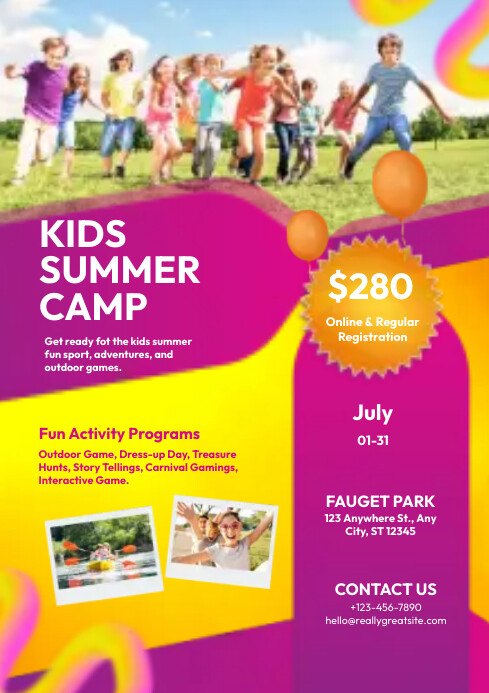 Copy of Kids Summer Camp Flyer Template | PosterMyWall