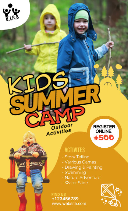 Kids Summer Camp Flyers Template | PosterMyWall