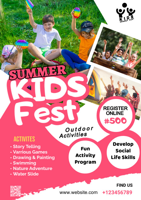 Kids Summer Camp Flyers Template | PosterMyWall