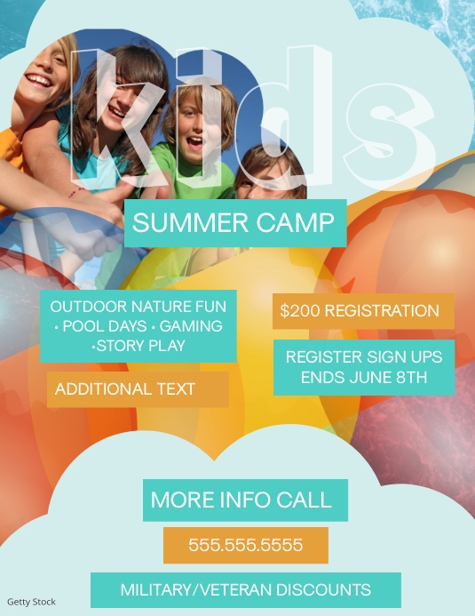 KIDS SUMMER CAMP TEMPLATE | PosterMyWall
