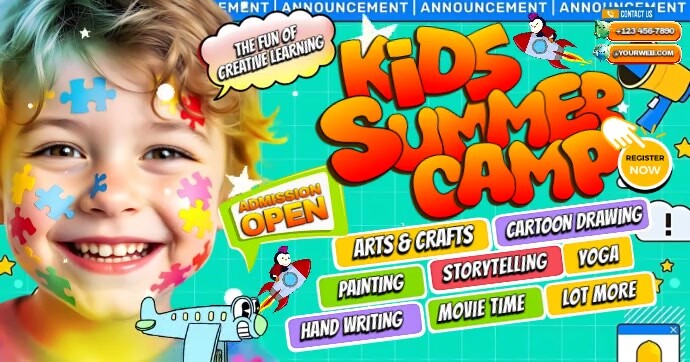 Kids Summer Camp: Fun & Creative Learning Template | PosterMyWall