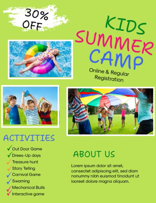 KIDS SUMMER FLYER TEMPLATE | PosterMyWall