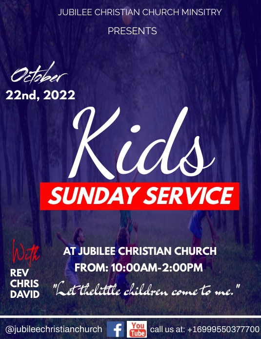 Copy of kids sunday church flyer | PosterMyWall