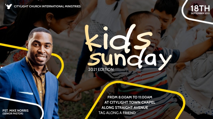kids sunday church flyer design Template | PosterMyWall