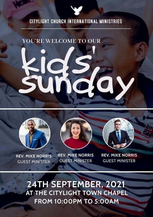 kids sunday poster design Template | PosterMyWall