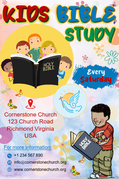 Copy of Kids Sunday School Bible Study | PosterMyWall