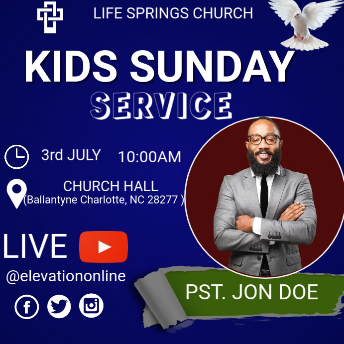 Plantilla de Del Servicio Dominical para Niños (1) | PosterMyWall