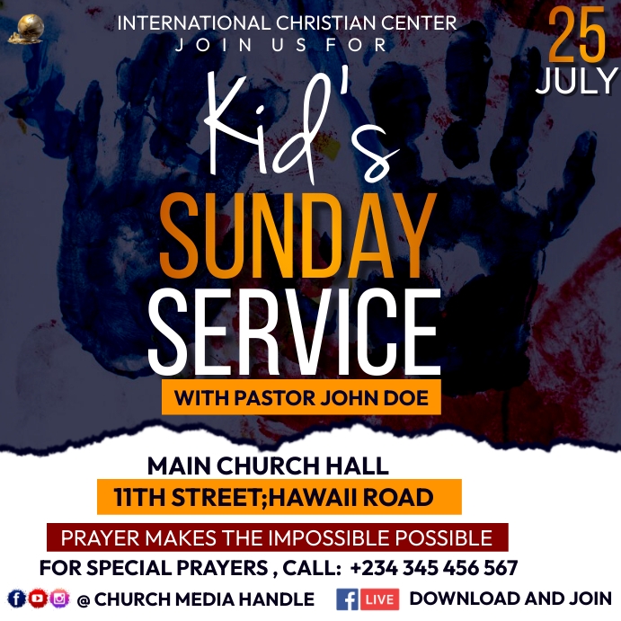 kids sunday service Template | PosterMyWall