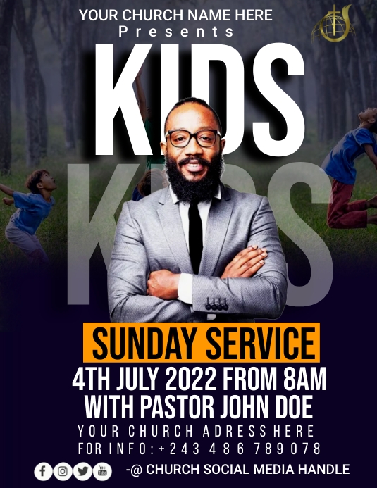 kids sunday service Template | PosterMyWall