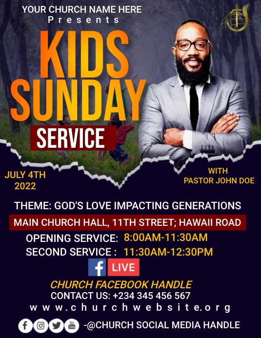 Copy of kids sunday service | PosterMyWall
