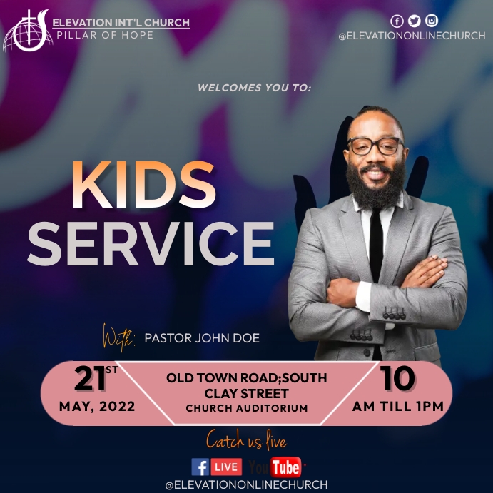 Kids Sunday service Template | PosterMyWall