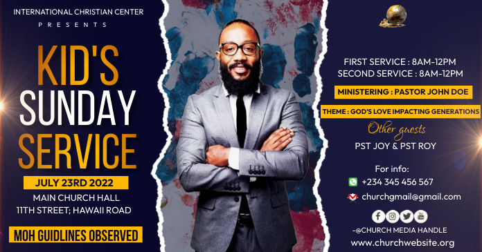 Plantilla de Servicio Dominical para Niños | PosterMyWall